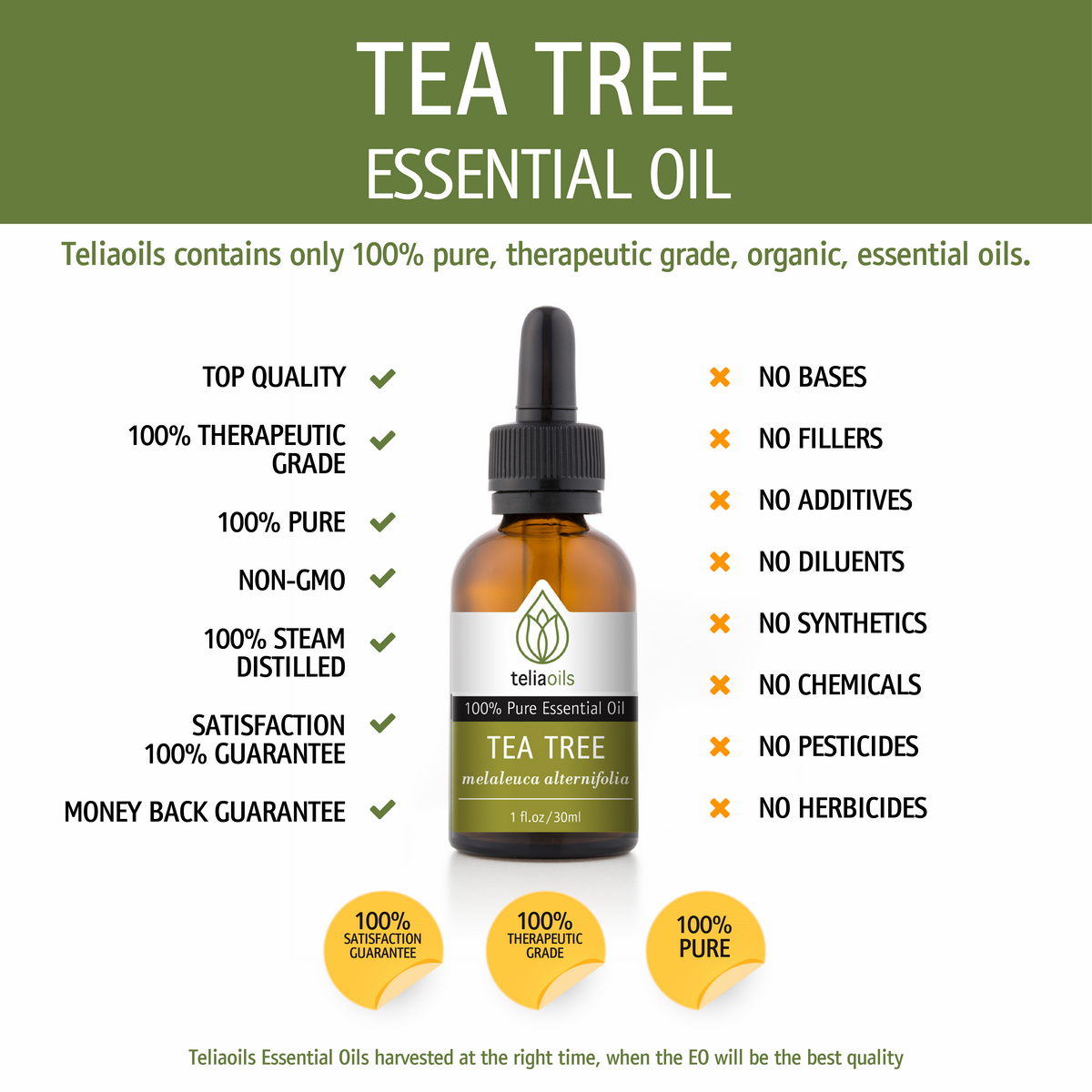 Pure Steam Distilled Undiluted Tea Tree Australian Essential Oil from ...